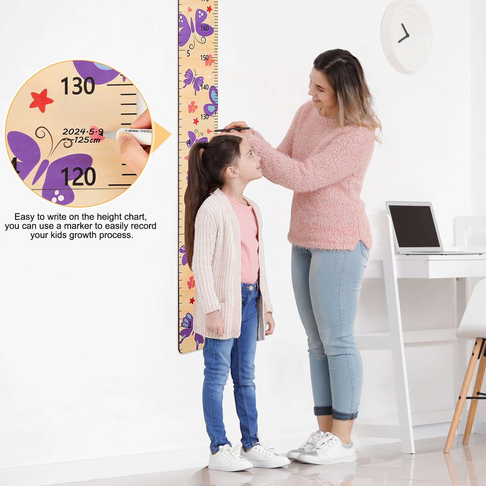Snapklik.com : Basumee Wood Growth Chart For Kids Room Decor Height ...