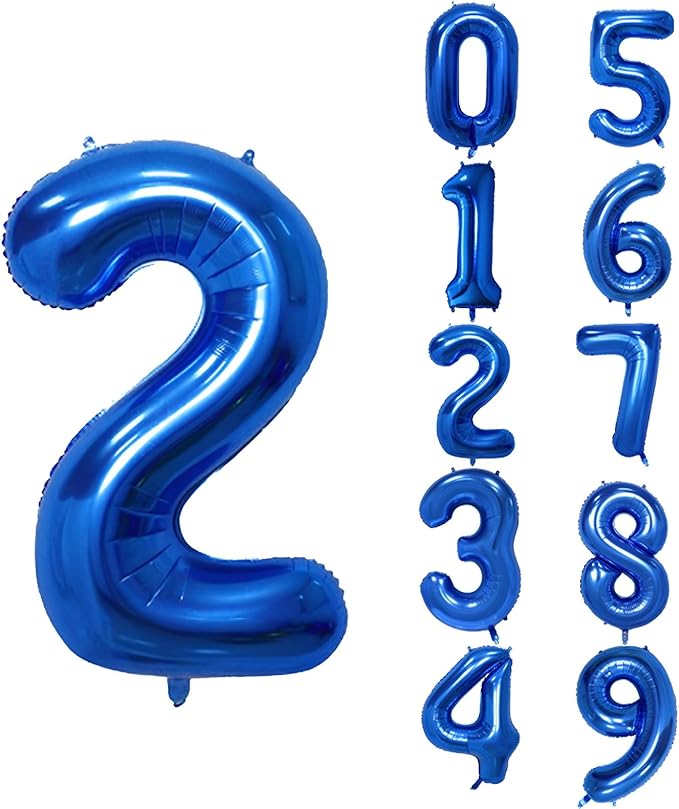 Amazon.com: 40 inch Big Size Number 2 Foil Helium Balloons Birthday ...