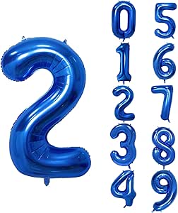 Amazon.com: 40 Inch Giant Dark blue Number 2 Balloon, Helium Mylar Foil ...