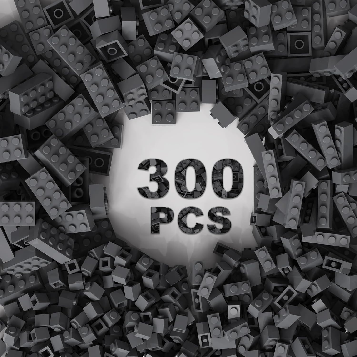 Amazon.com: WEBRICK 300 Pcs Classic Building Bricks, Dark Grey Bulk ...