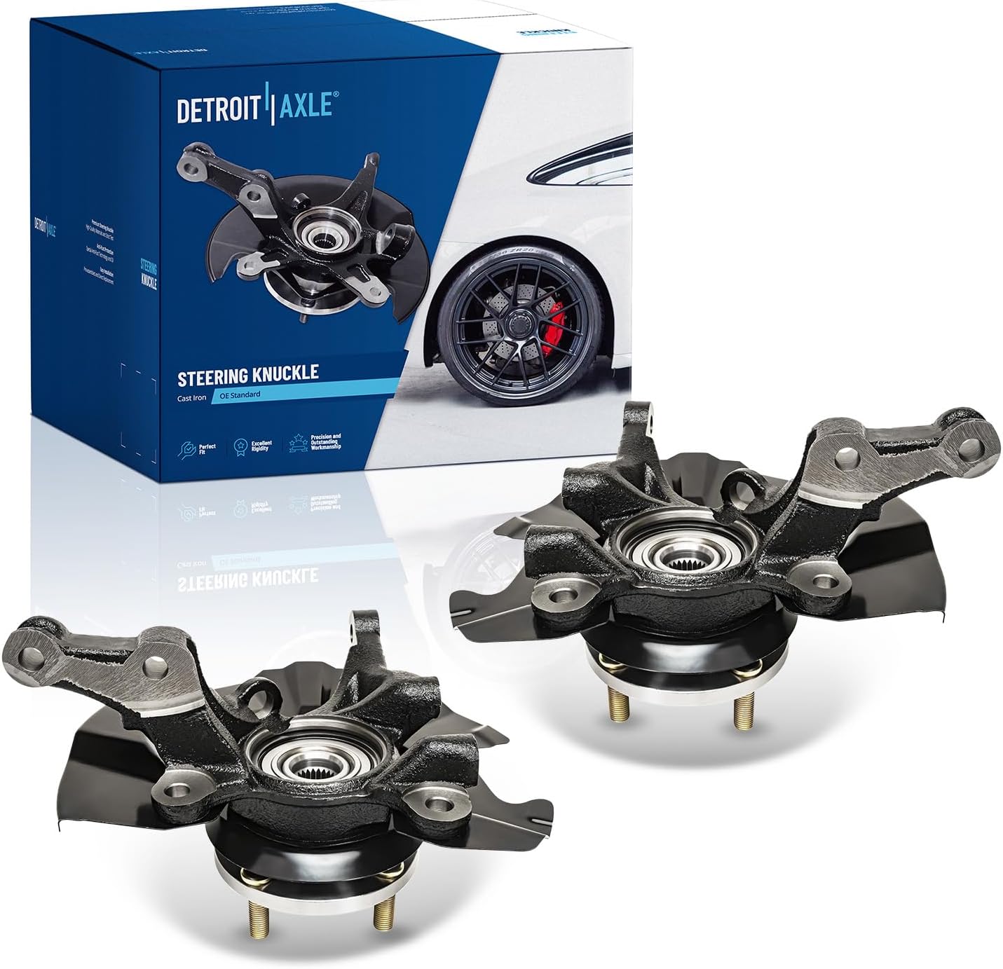 Amazon.com: Detroit Axle - FWD Front Steering Knuckles & Wheel Bearing ...