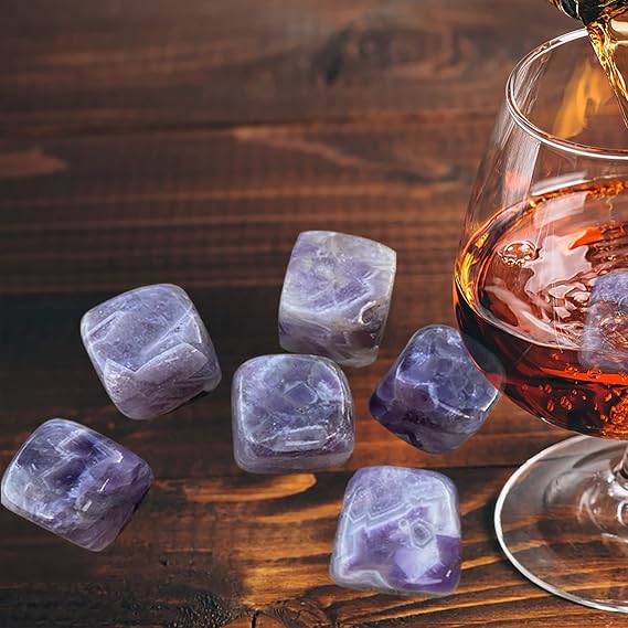 Amazon.com: Amethyst Whiskey Stones Set Reusable Ice Stone Cubes for ...