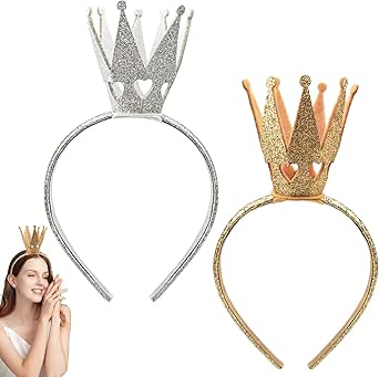 Amazon.com: 2 PACK Shiny Crown Headband, Queen Crown Headband, Women ...