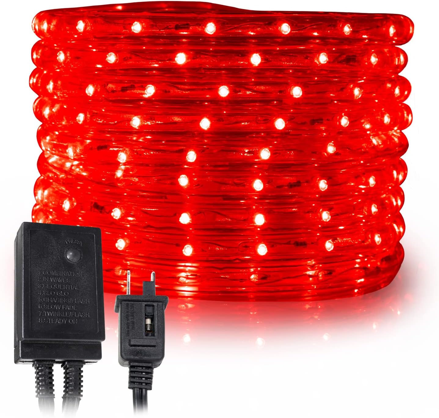 Amazon.com: West Ivory 108LEDs, 10ft Red LED Rope Light w/ 8 Mode 1/2 ...