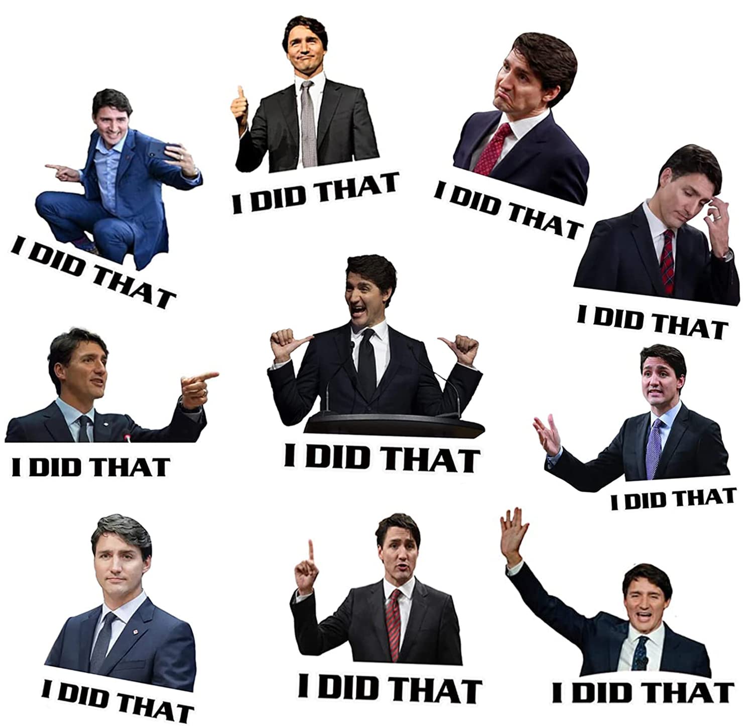 100 PCS I Did That Trudeau Stickers，Waterproof Justin Trudeau I Did ...