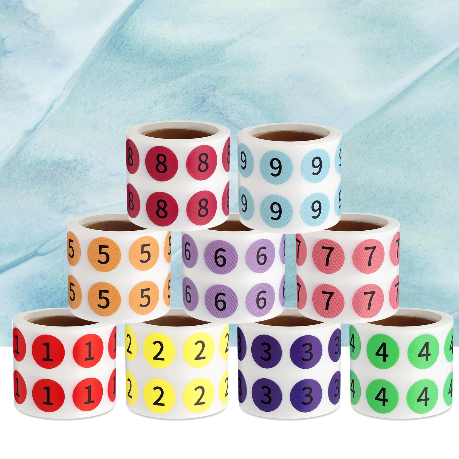 Snapklik.com : 4500 Pieces 9 Rolls Circle Number Sticker 1-9 Warehouse ...