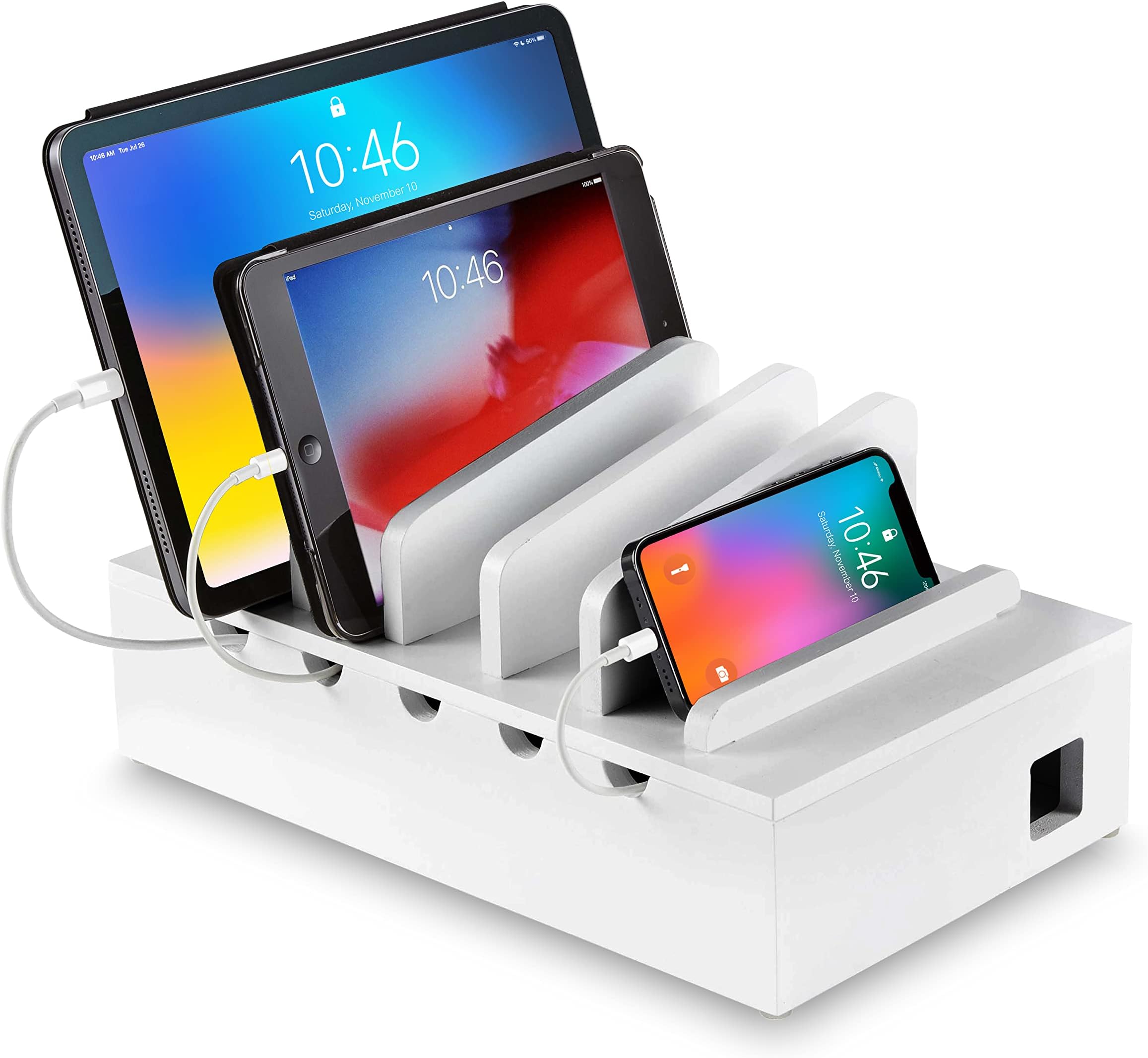 Amazon.com: Cozivolife Bamboo Charging Station for Multiple Devices ...