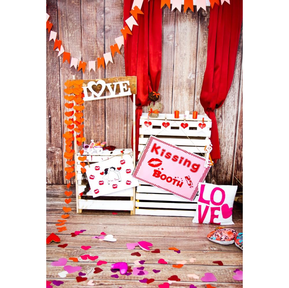 Amazon.com : OFILA Valentines Backdrop 3x5ft Rustic Valentine's Day ...