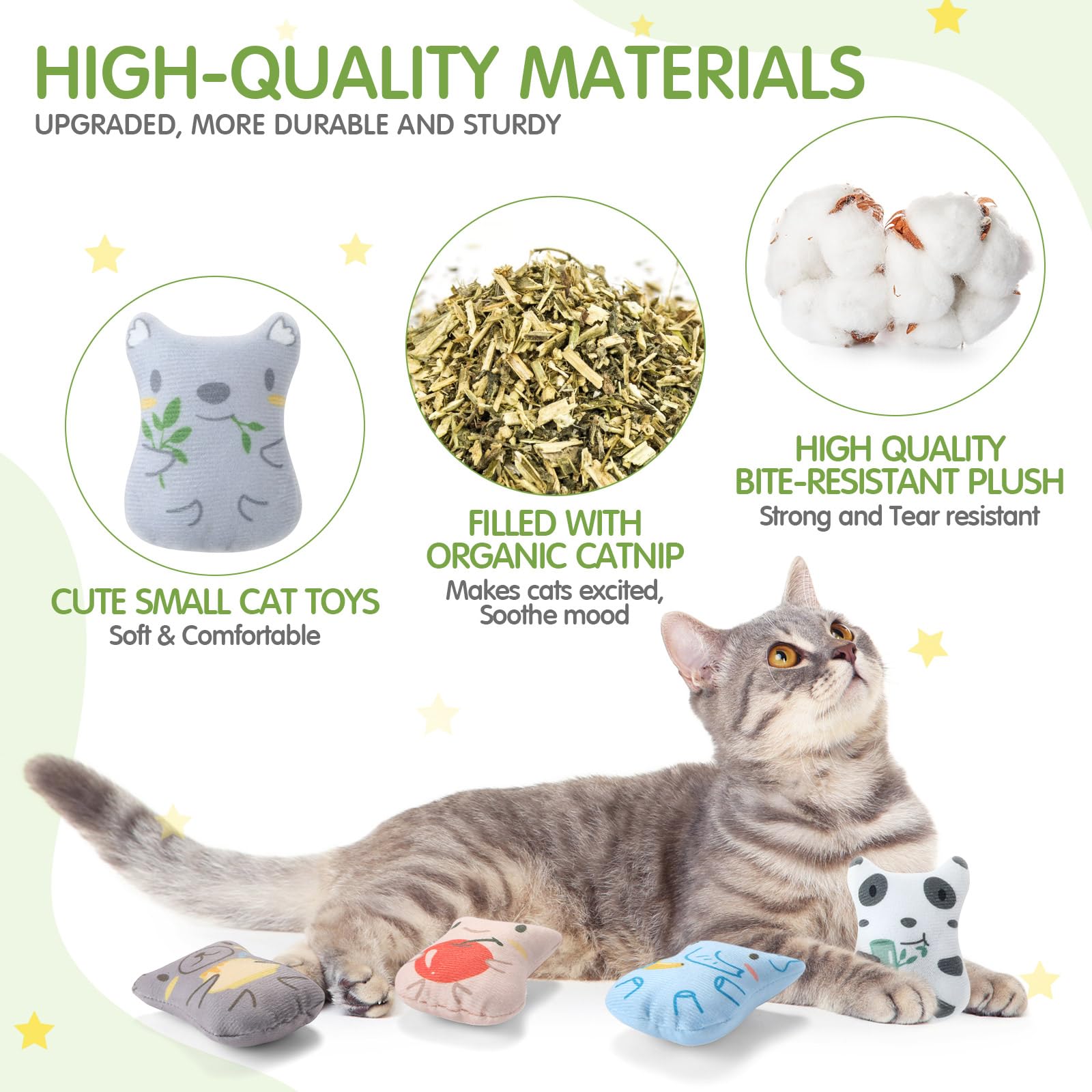 Snapklik.com : Gejoy 20 Pieces Catnip Toys For Indoor Cat Plush Kitten ...