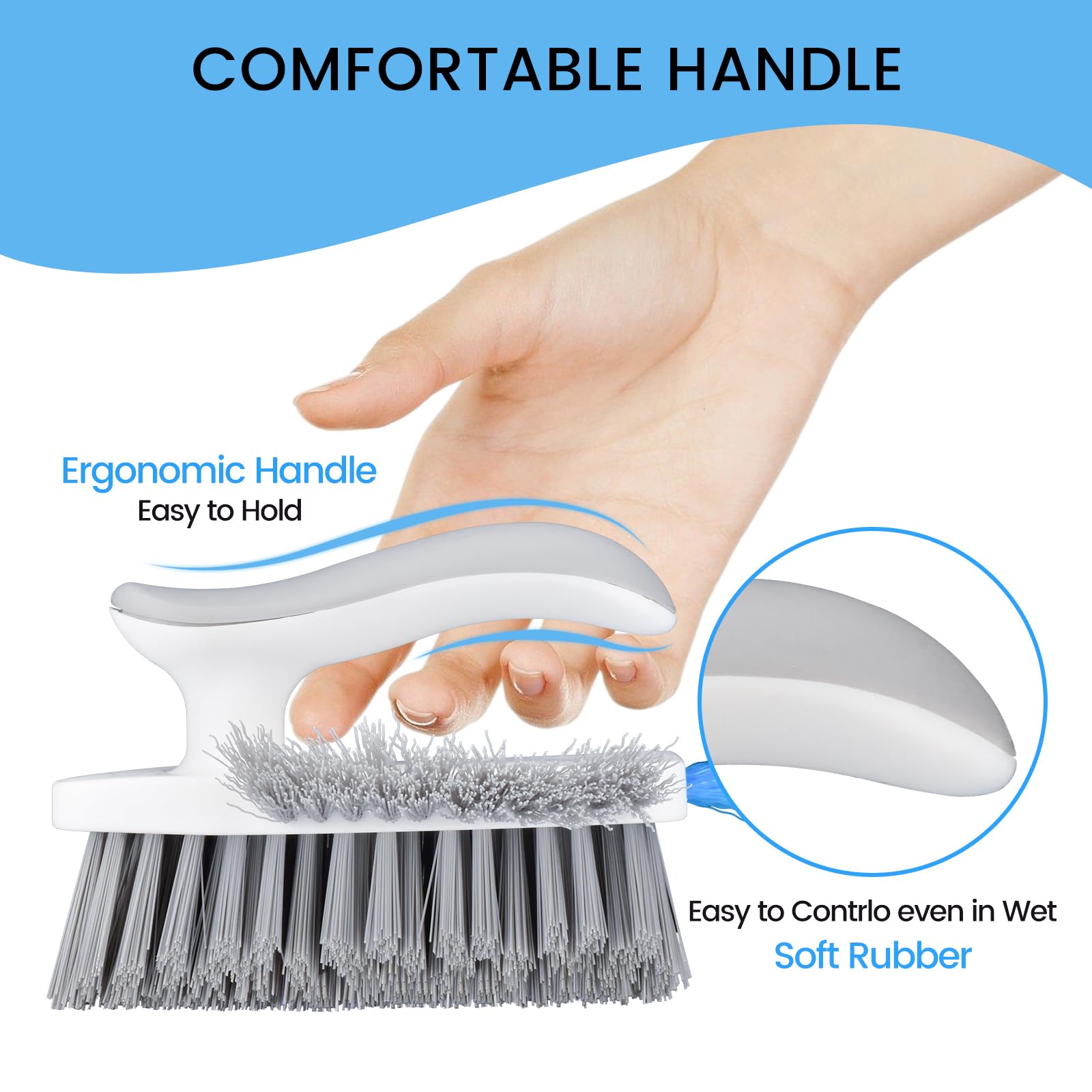 Snapklik.com : 2 Pieces Grout Cleaner Brush 4 In 1 Scrub Brushes