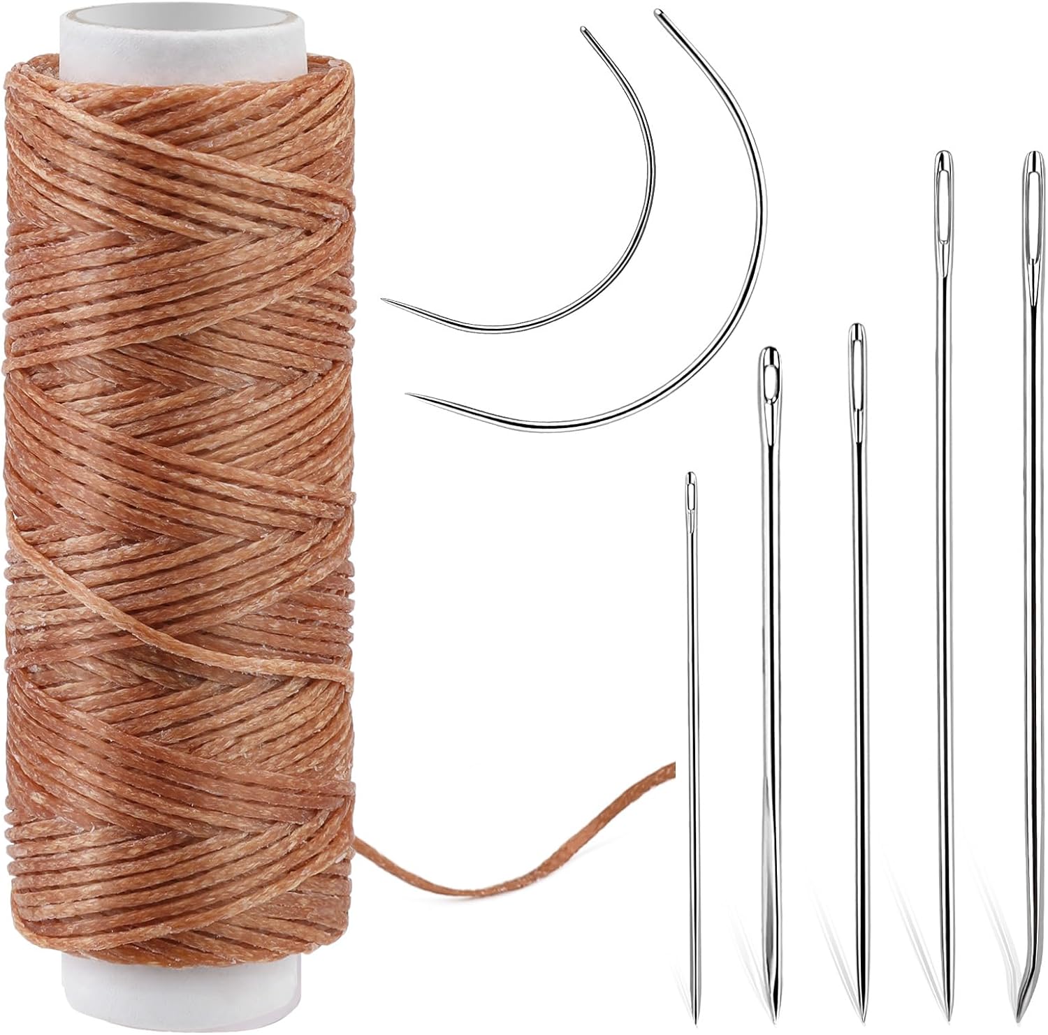 Amazon.com: Ftyiwu Waxed Thread, Upholstery Needle and Thread 32 Yards ...