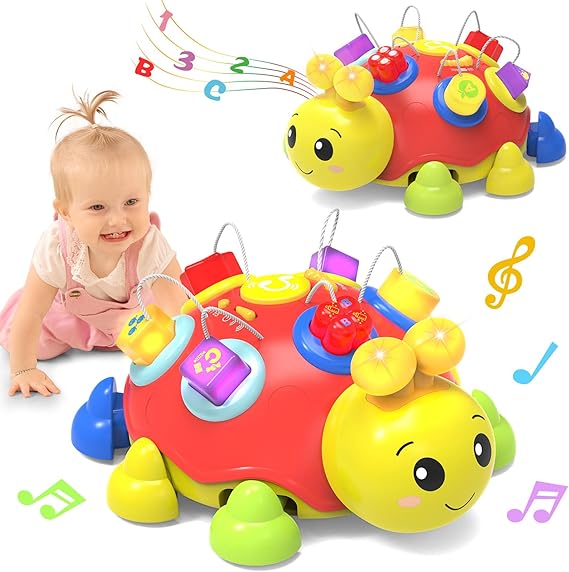Amazon.com: Baby Bilingual Musical Ladybug Crawling Toys,Baby Toys 6-12 ...