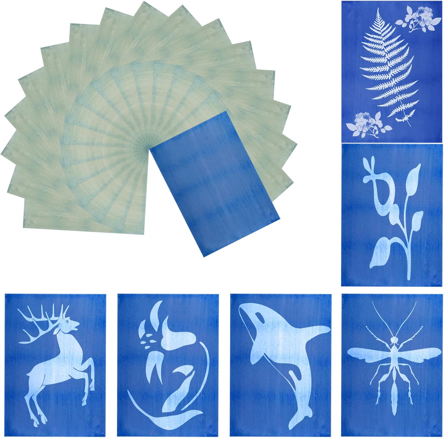 30 Sheets Sun Print Paper Cyanotype Paper Sensitive Solar Sun Nature ...