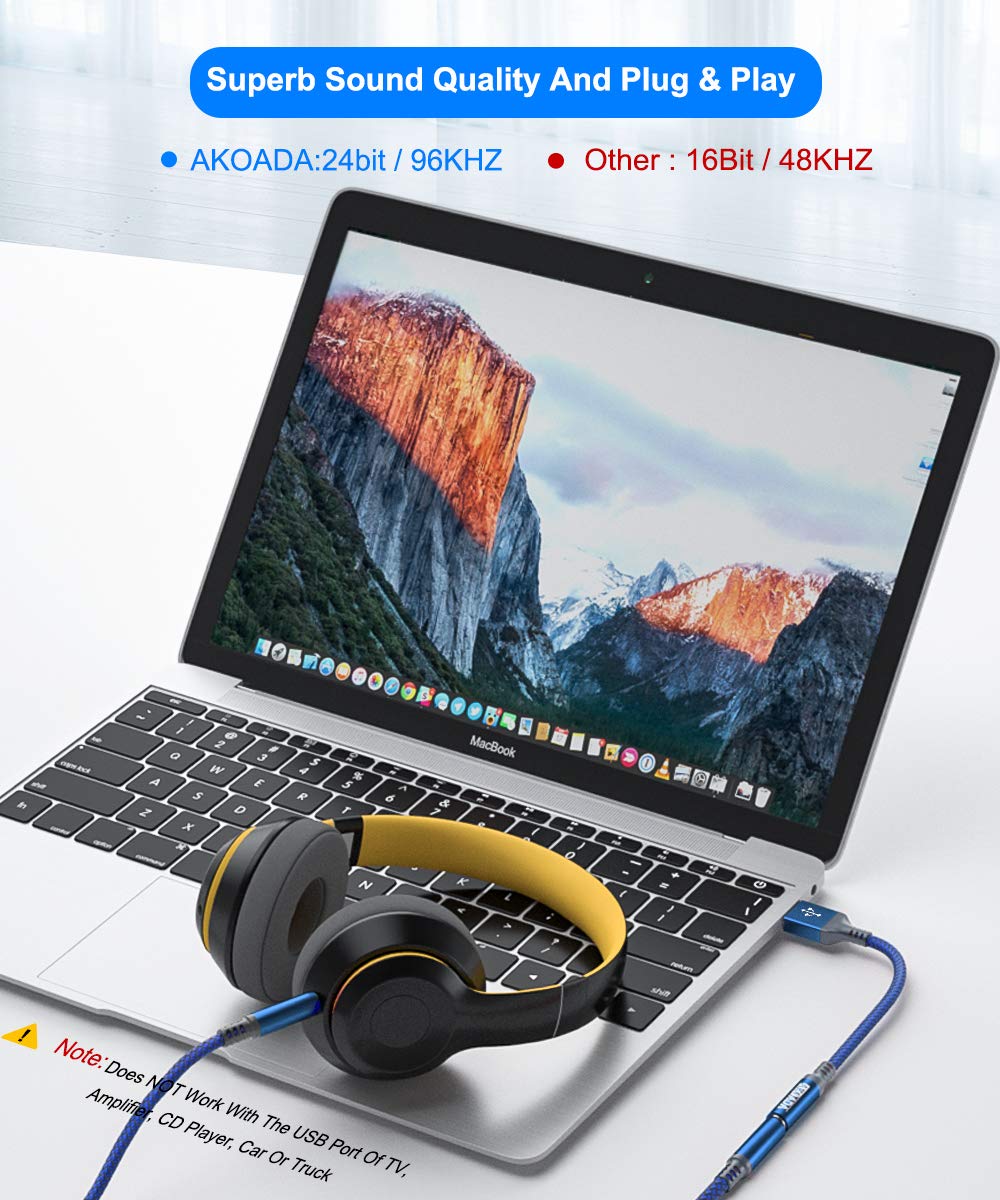 Snapklik.com : AkoaDa USB To Audio Jack Adapter(18cm), External Sound ...