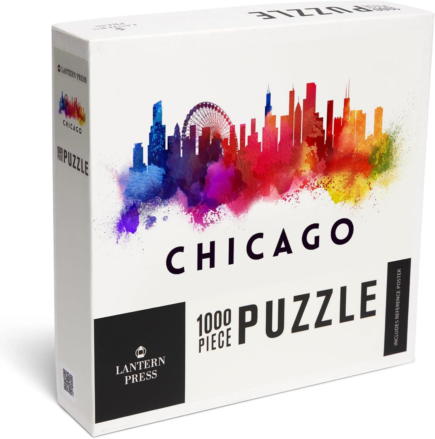 Amazon.com: Chicago, Illinois, Skyline Abstract, White (1000 Piece ...