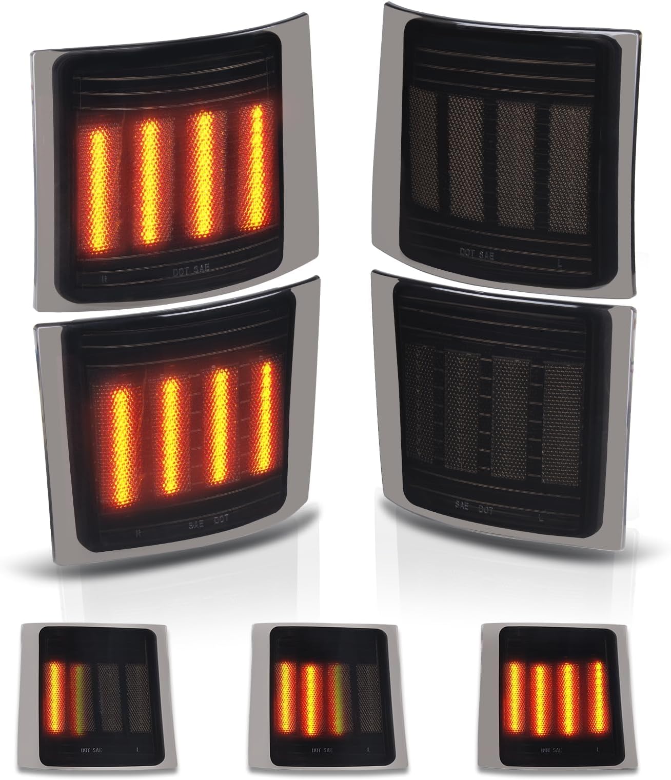 Amazon.com: Gempro Sequential Amber LED Corner Side Marker Turn Signal ...