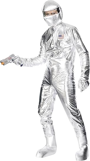 Amazon.com: Smiffy's Men's Spaceman Costume with Jumpsuit Hood Gloves ...