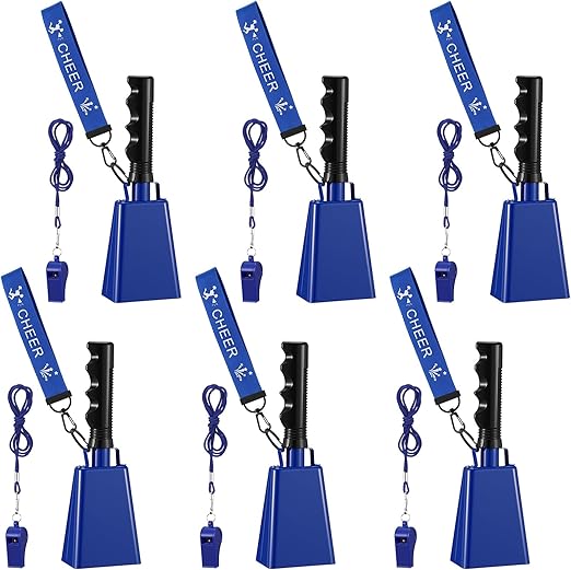 Amazon.com: Teyva Daily 12pcs 9 Inch Blue Metal Cowbell Sports Whistles ...