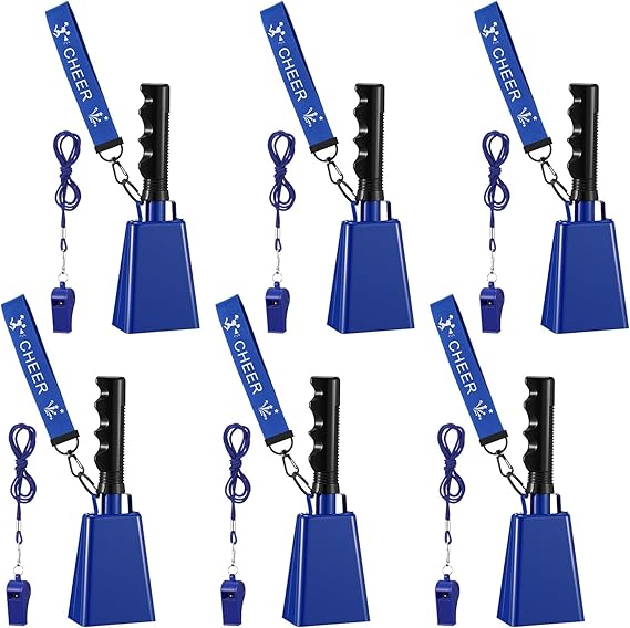 Amazon.com: Teyva Daily 12pcs 9 Inch Blue Metal Cowbell Sports Whistles ...