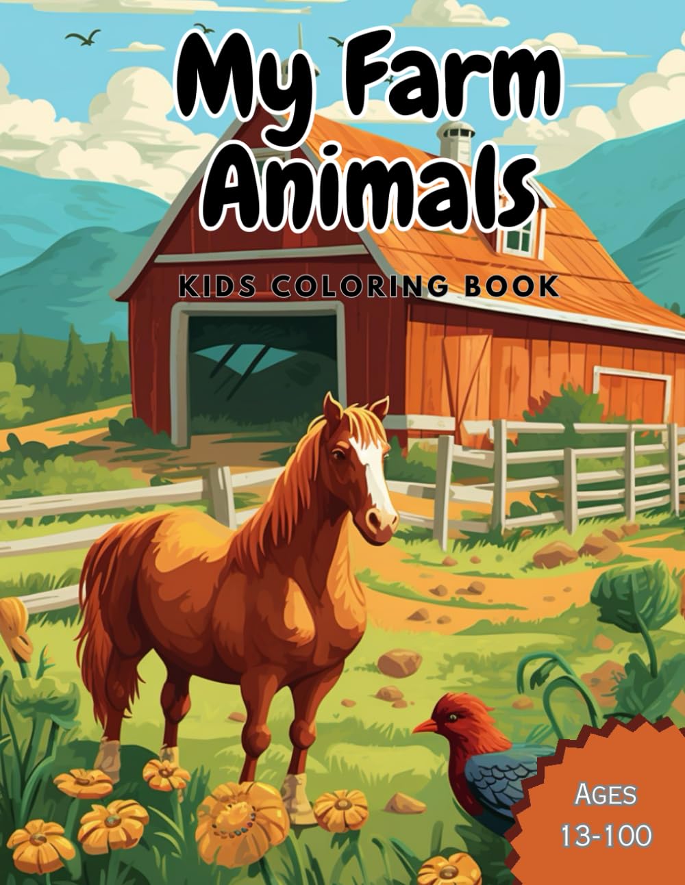 My Farm Animals Coloring Book: Aweoms Coloring book with farm animals ...