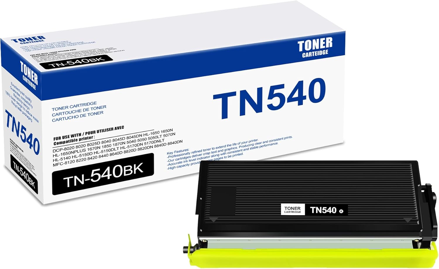 Amazon.com: 1 Pack TN540 Toner Cartridge, Compatible for Brother TN540 ...