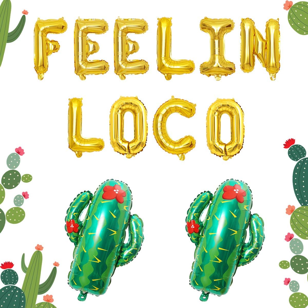 Amazon.com: Fiesta Balloons Decorations with Gold Feelin Loco Letter ...