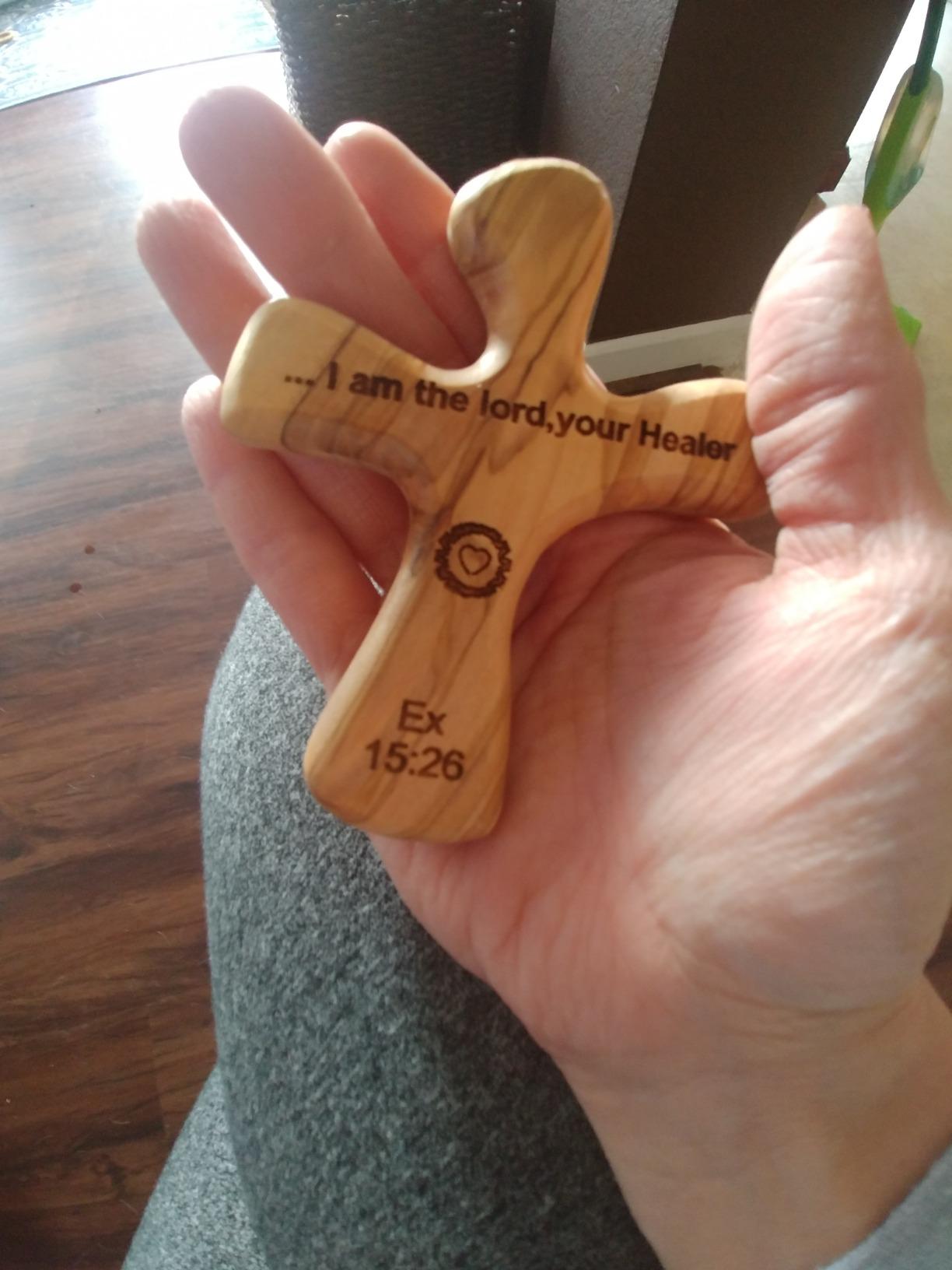 Amazon.com: Olive Wood Prayer Cross: Hand Held Cross Made to Perfectly ...