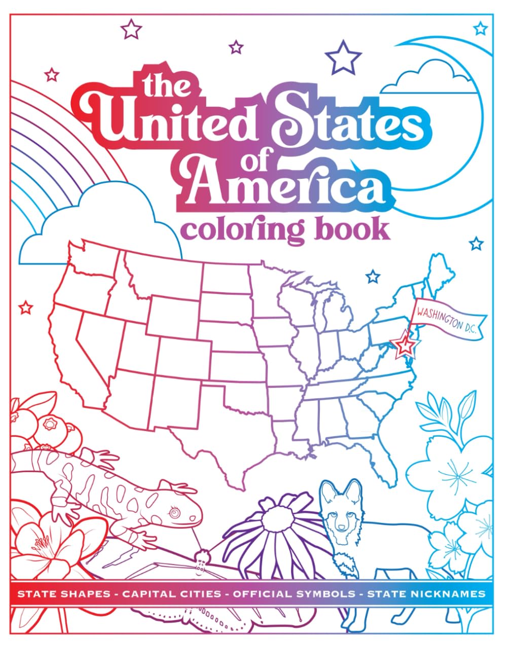 United States of America Coloring Book: 50 States including state shape ...