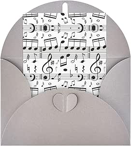 Amazon.com : WURTON Music Note Print Greeting Card Pearlescent Paper ...