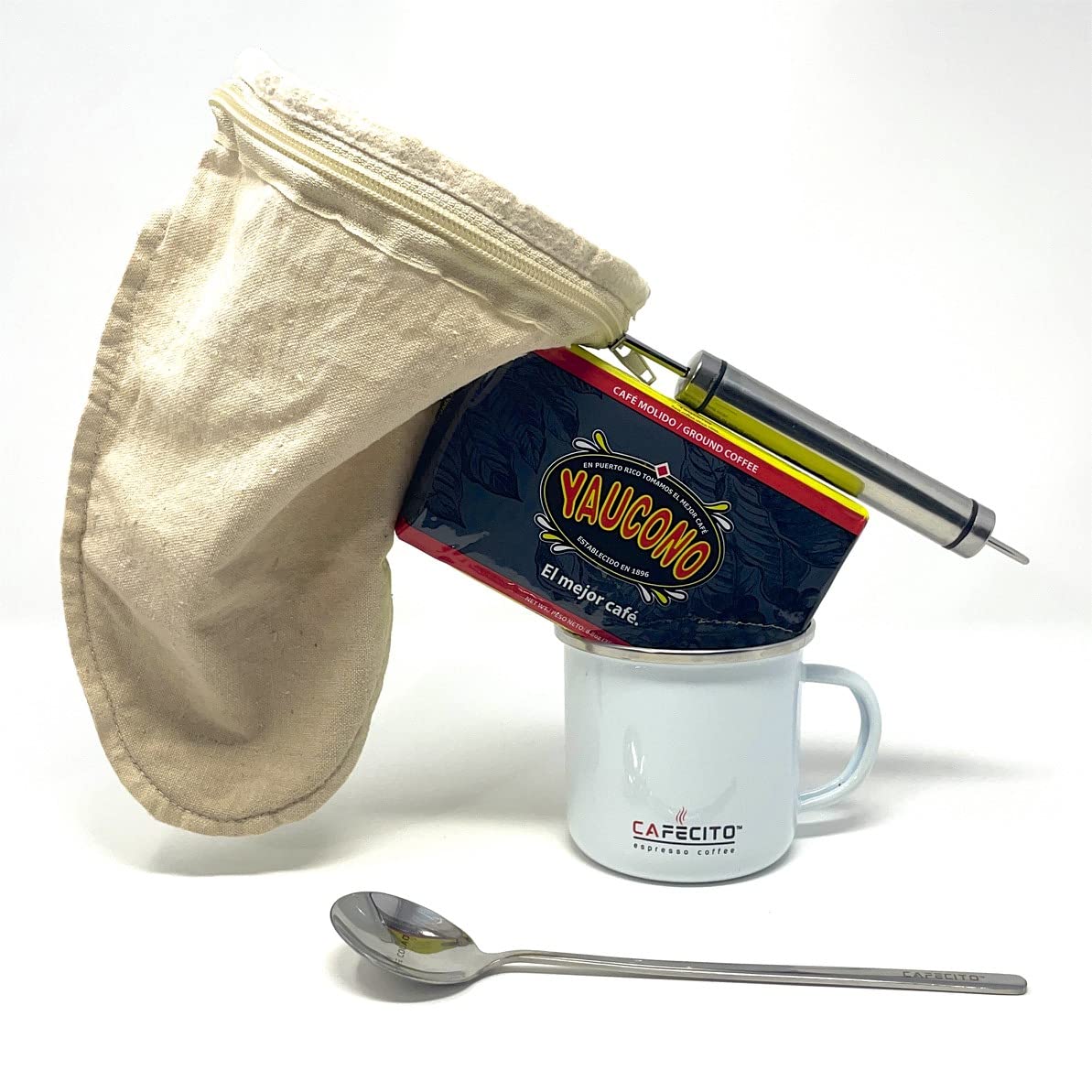 Amazon.com: Cafe Colao Starter Kit | Cafecito Pour Over Coffee Strainer ...