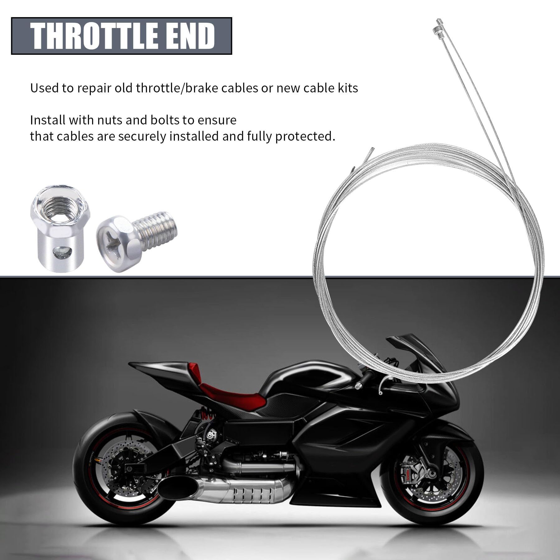 Snapklik.com : CIOM Universal 20pcs Brake/Throttle Cable Ends:1/8 ...