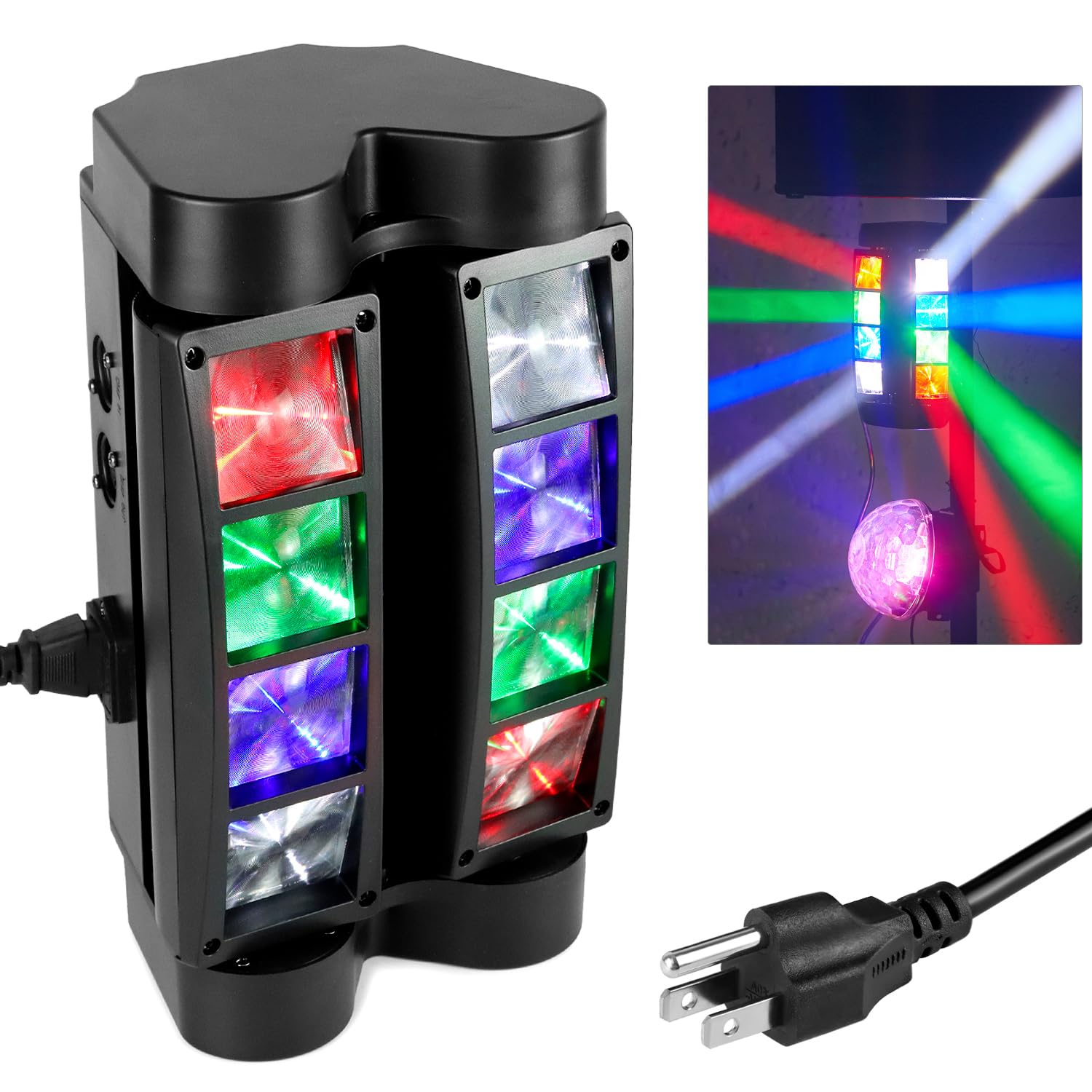 Amazon.com: QWORK Spider Moving Head DJ Lights, 8 x 3W RGBW Beam Spider ...