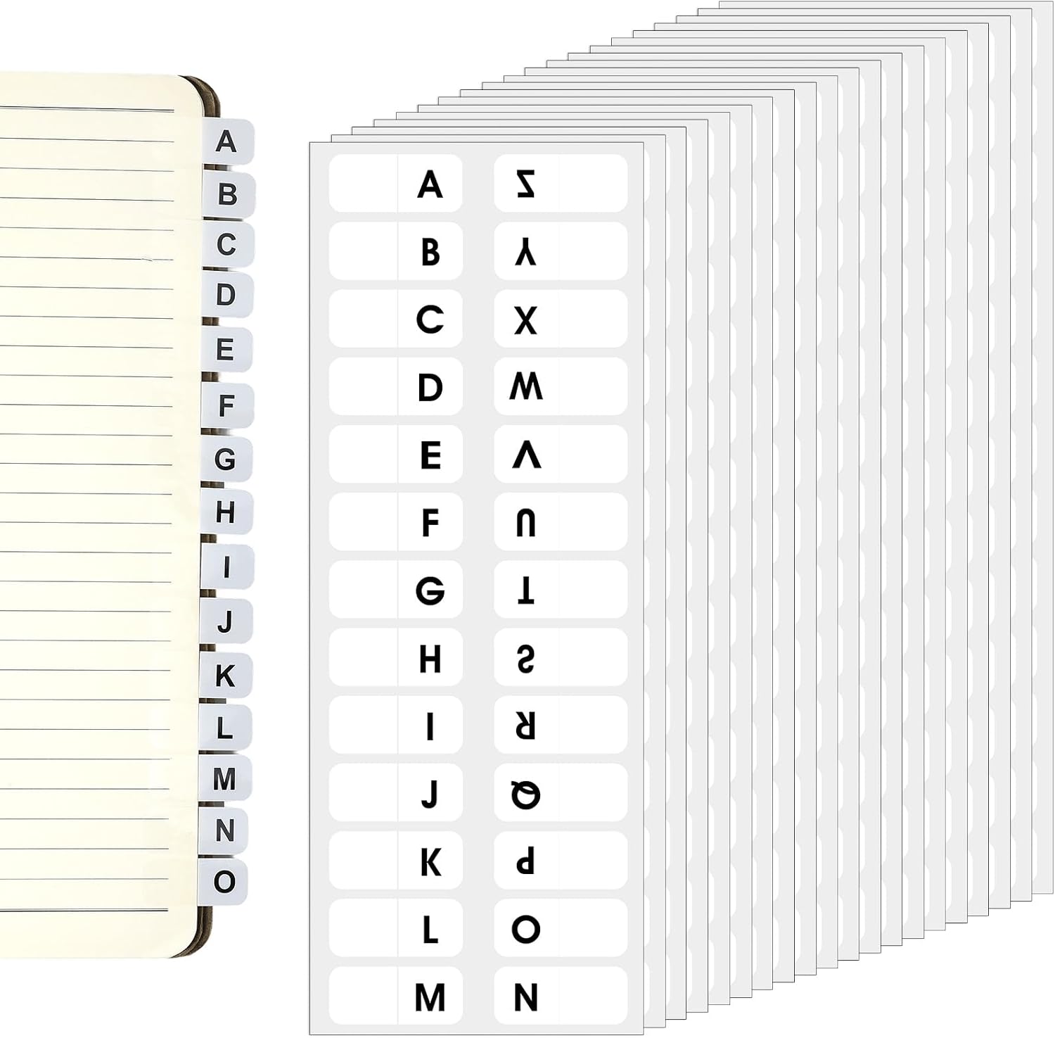 Amazon.com : 20Sheets Sticky Tabs for Notebooks, A-Z Sticky Alphabet ...