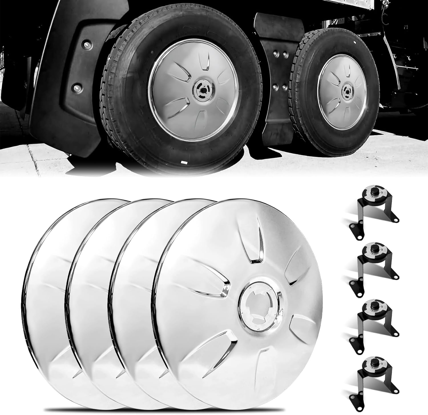 Amazon.com: Grandroad auto 22.5" Premium Aerodynamic Semi Truck Wheel ...