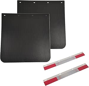 ASTAMOTOR 2PCS 24 x 24 inch Black Polymer Mud Flaps and 2PCS Mud Flap ...