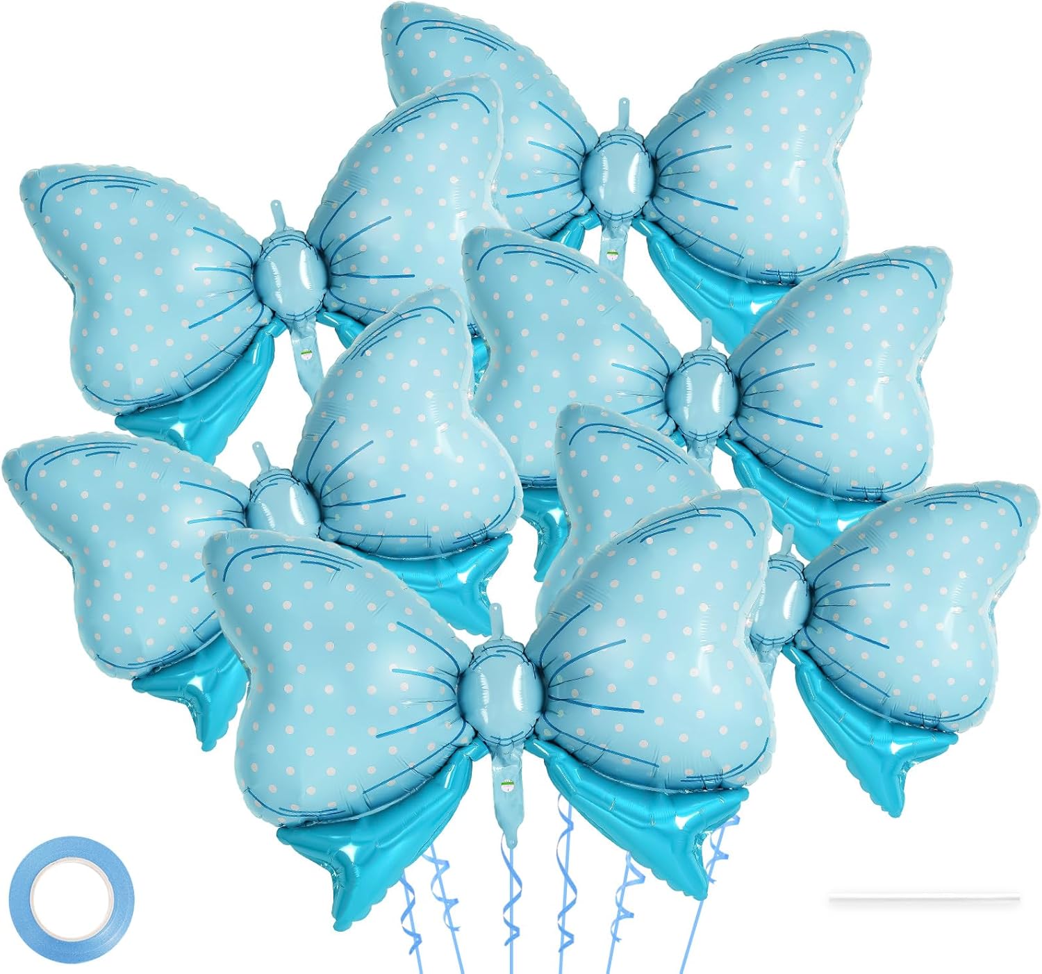 Amazon.com: Yothorn 6 Pcs Blue Bow Balloons - 35 Inch Foil Balloons ...