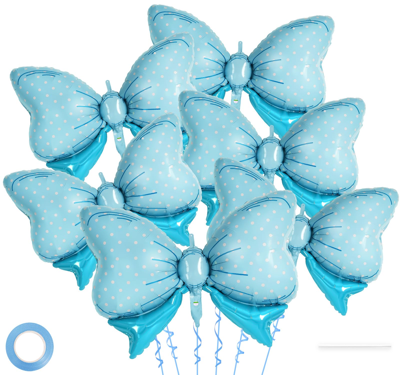 Amazon.com: 6 Pcs Blue Bow Balloons for Girls, 35 Inch Bow Foil ...