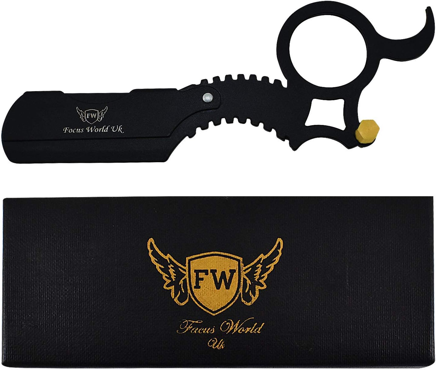 Focus World Barber Razor Straight Razor Cutthroat Ring Razor for Salon ...