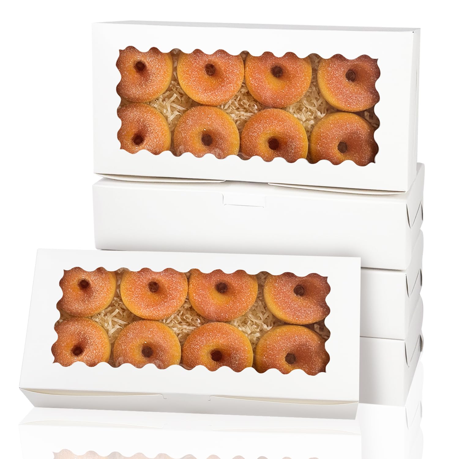 Snapklik.com : Qiqee 12x5.5x2.5 Inch White Cookie Box