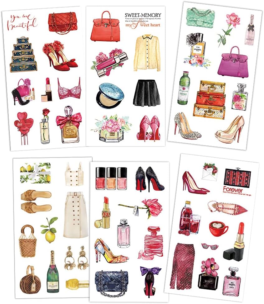 Amazon.com: Cute Washi Paper Sticker Set Girls Fashion Accessories ...