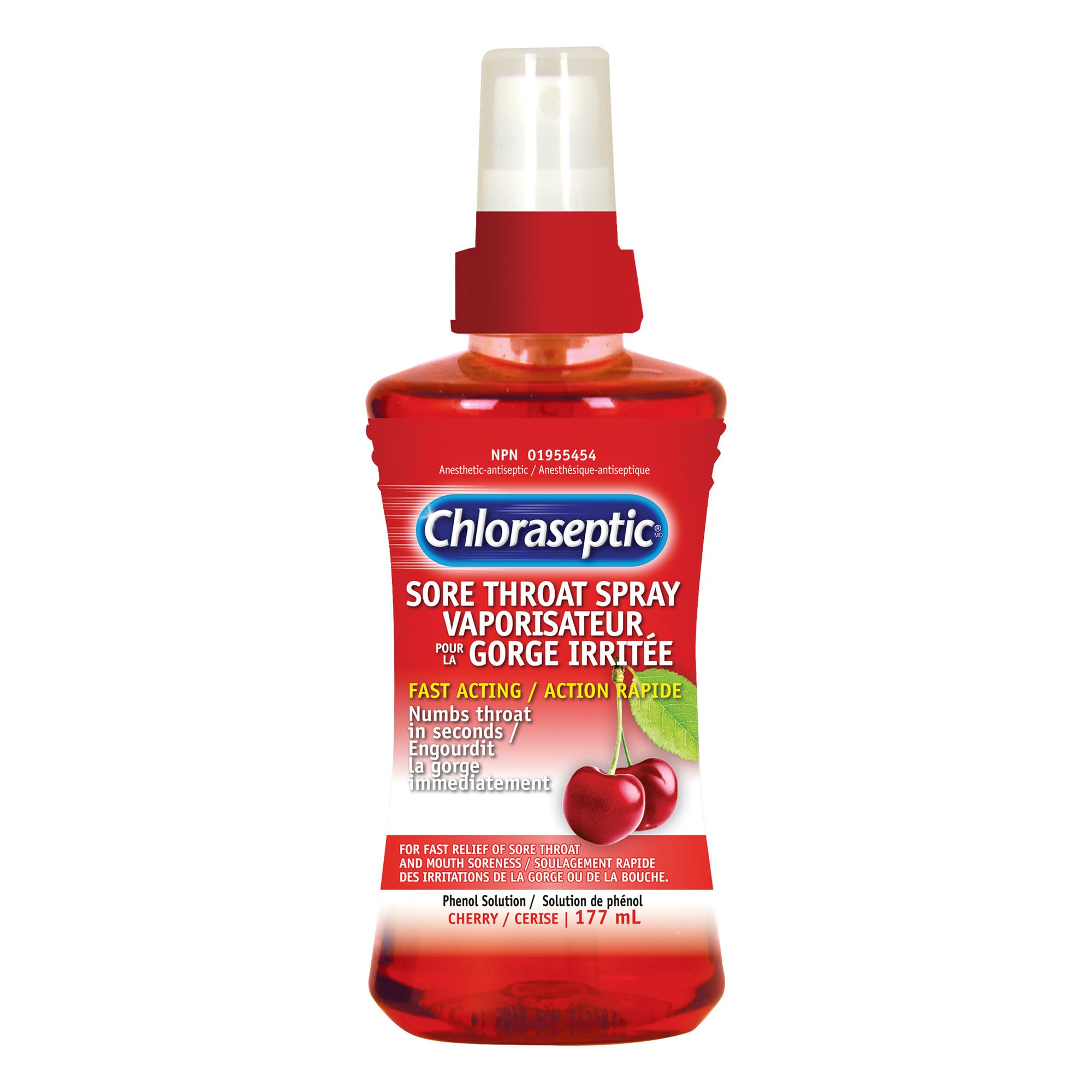 Chloraseptic Fast Acting Sore Throat Spray, Cherry Flavour, 177ml ...