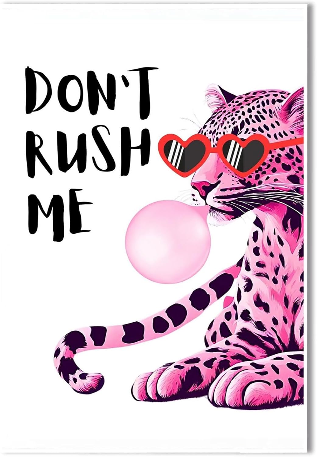 Amazon.com: JODYCEBU Cute Pink Leopard Wall Canvas Art Wall Poster Art ...