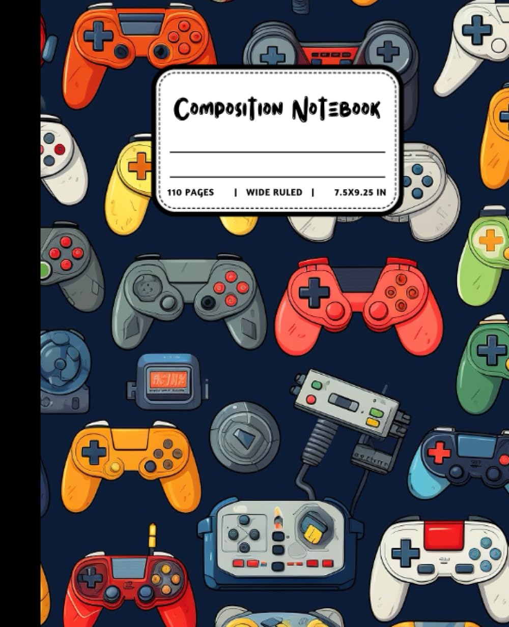 Composition Notebook: Video Game Controllers Illustration - Wide Lined ...