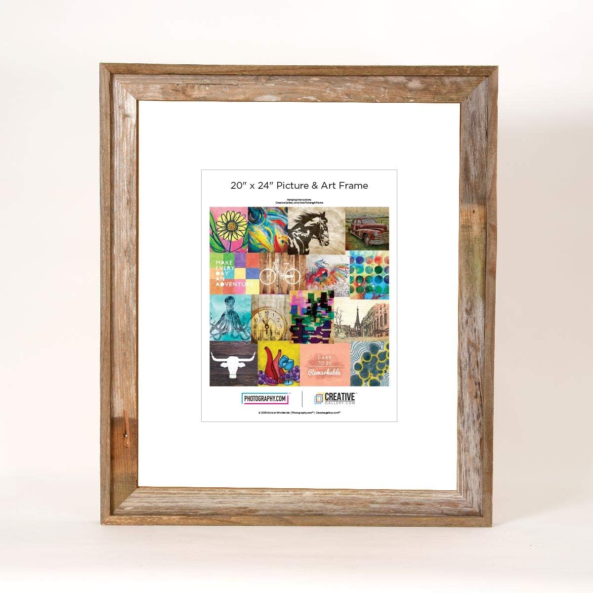 Amazon.com - Picture Wall Art - Rustic Reclaimed Barnwood 20 x 24 ...