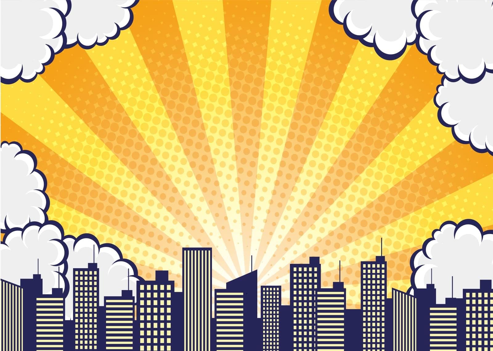 Amazon.com : BELECO 7x5ft Fabric Super City Backdrop for Superhero ...