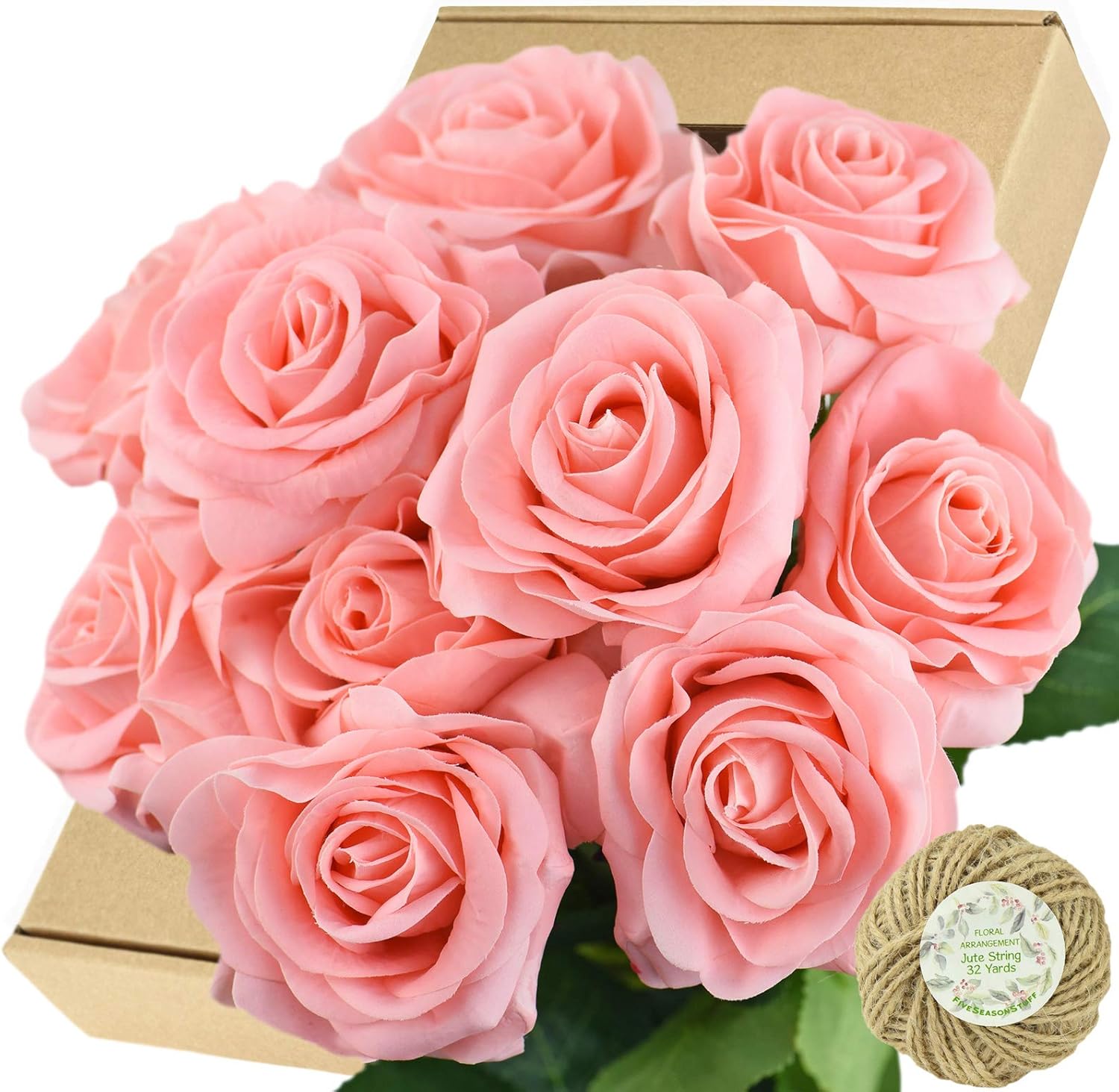 Amazon.com: FiveSeasonStuff Fake Roses Wedding Flowers Real Touch Silk ...