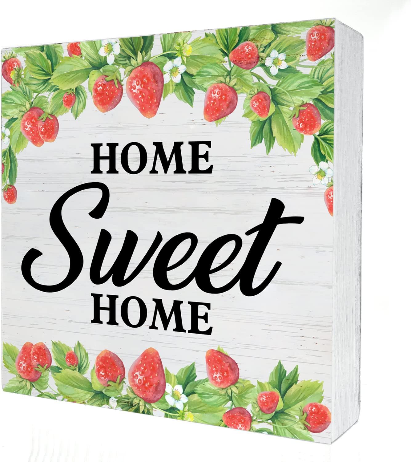 Amazon.com: Rustic Farmhouse Strawberry Wood Box Sign Decor Home Sweet ...