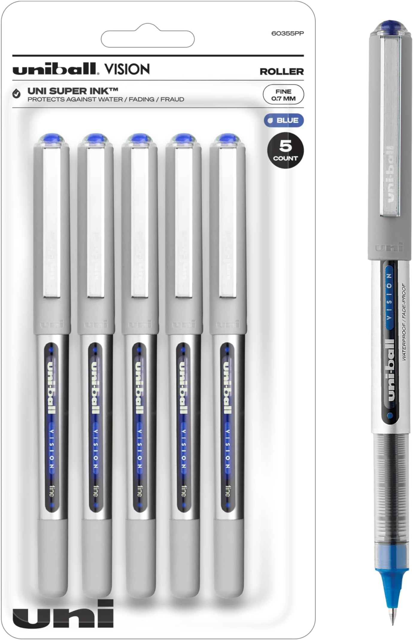 Amazon.com: uni-ball UB-157 Eye Fine Rollerball Pens, Blue Uni Super ...