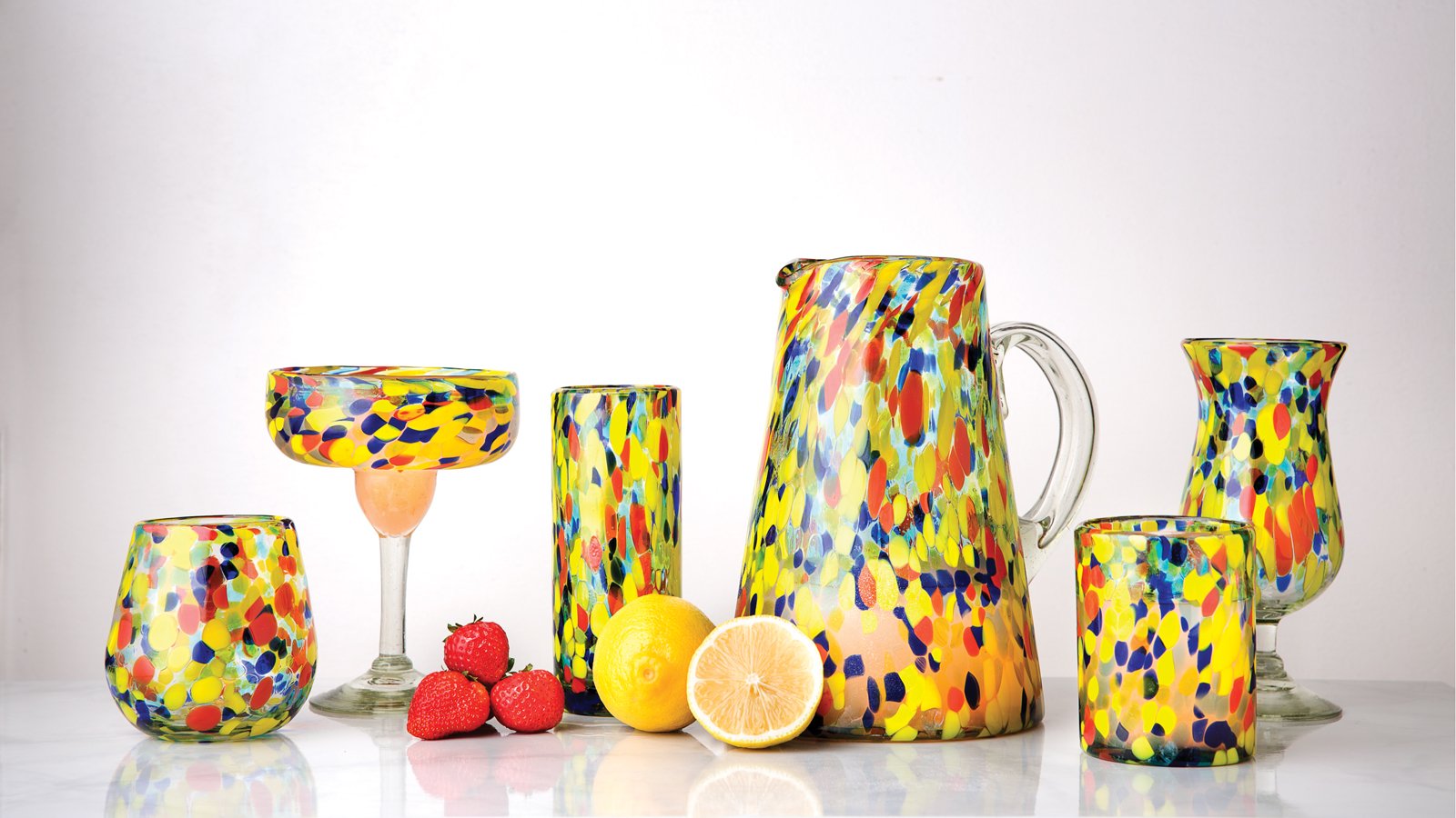 Amici Home Carnaval Hurricane Glass | Set of 4 | Authentic Mexican ...