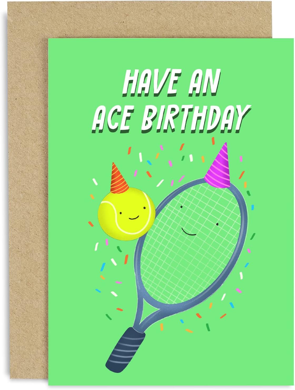 Old English Co. Fun Tennis Birthday Card For Him Her - Have An Ace ...